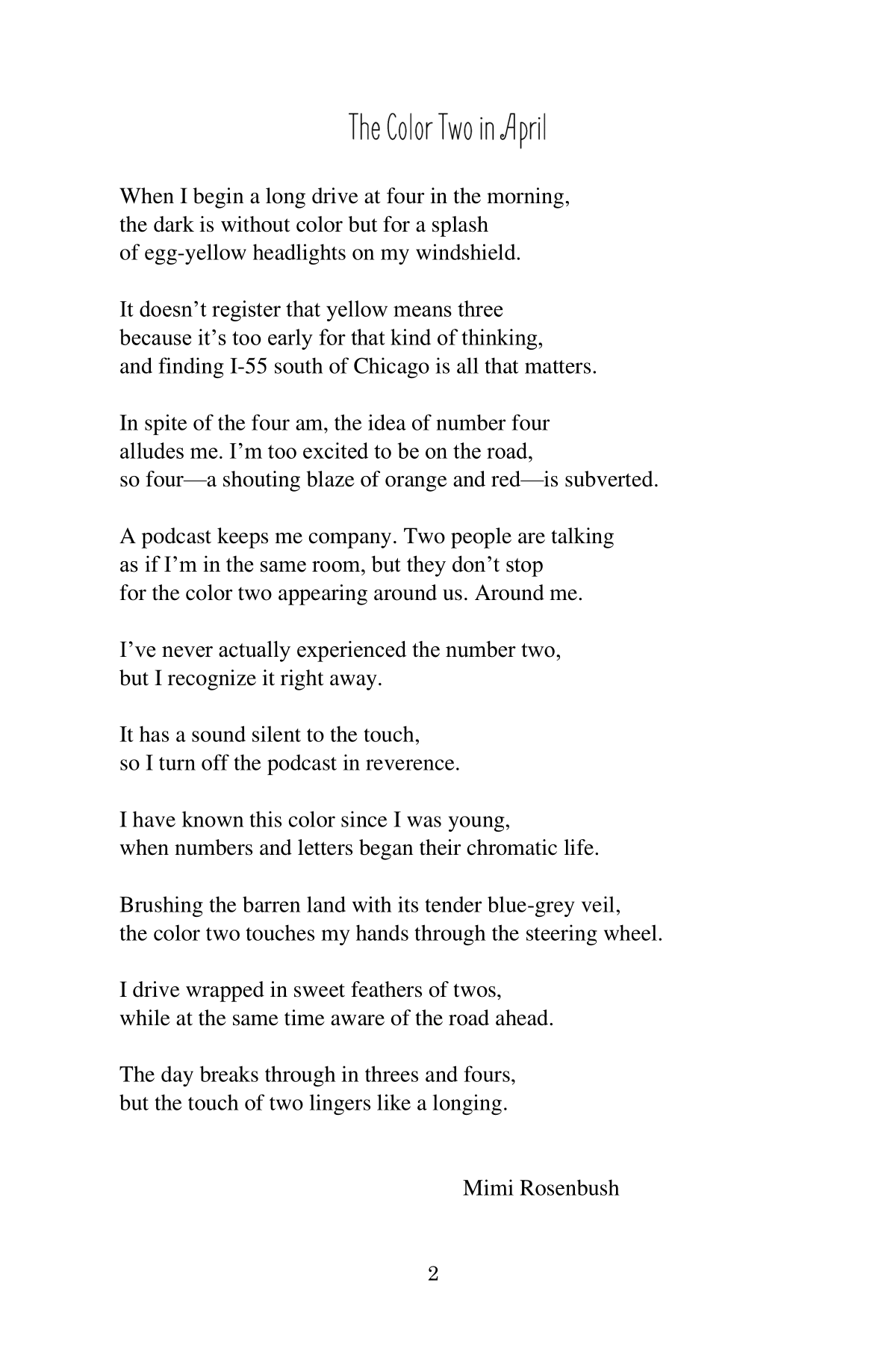 published poetry - mimi rosenbush